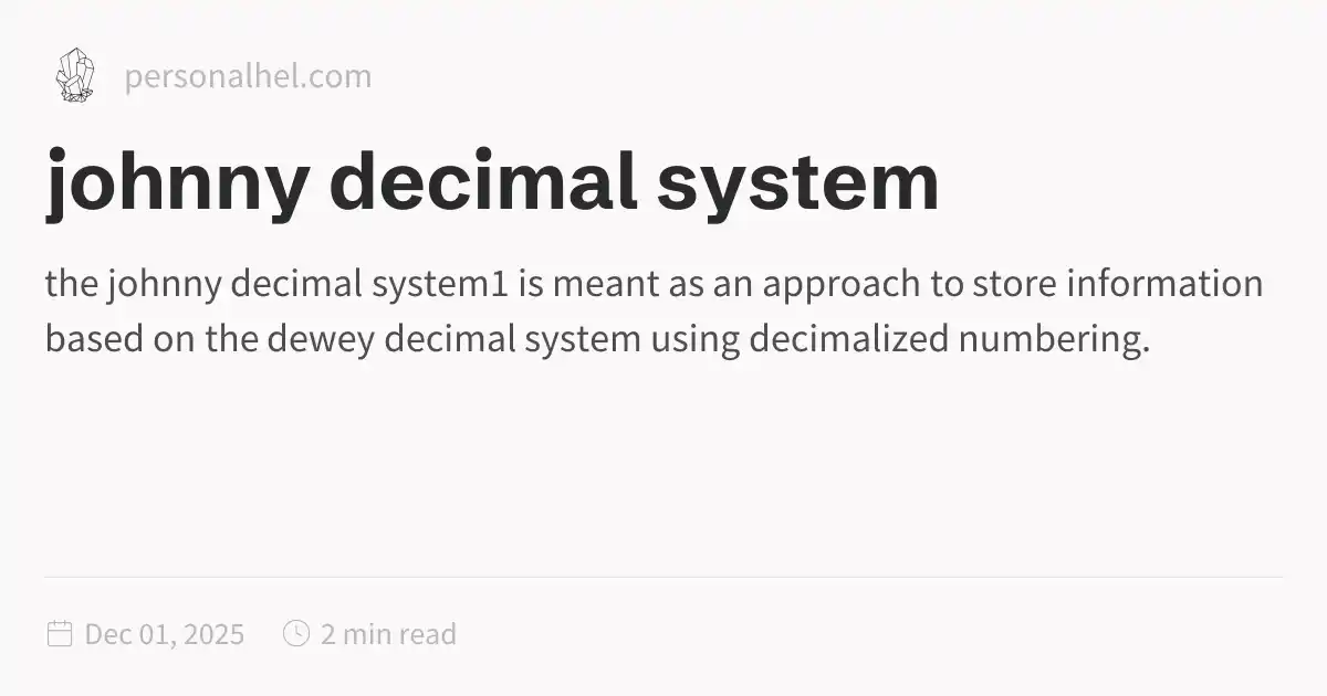 johnny decimal system